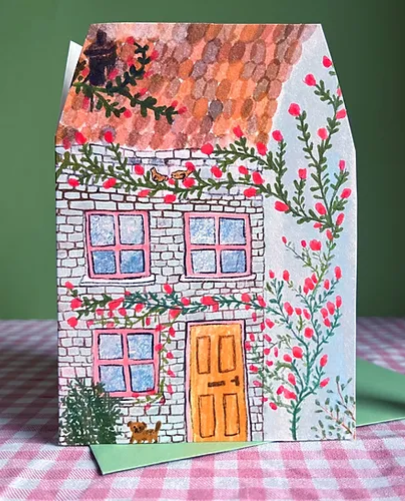 Laura Skilbeck Blue House Card - Biscuit Clothing Ltd