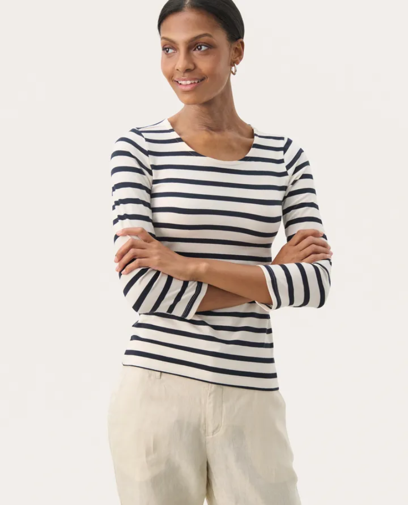 Part Two Emel Navy T-Shirt - Biscuit Clothing Ltd